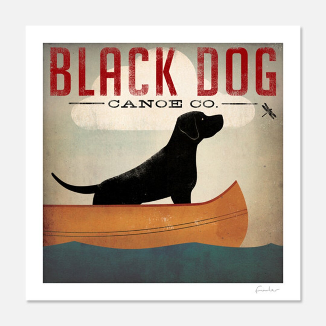 CUSTOM Labrador Dog Canoe Print Signed - Etsy