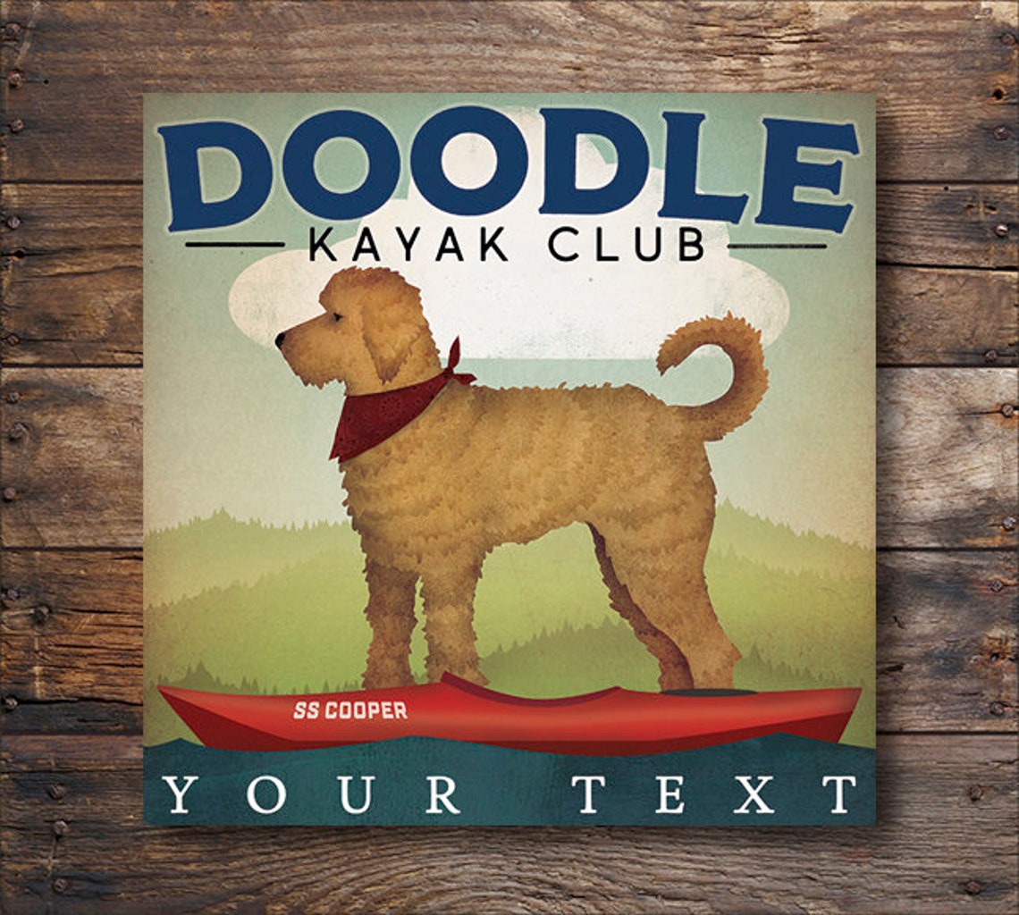 Kayak Doodle Custom Personalize Labradoodle Goldendoodle - Etsy
