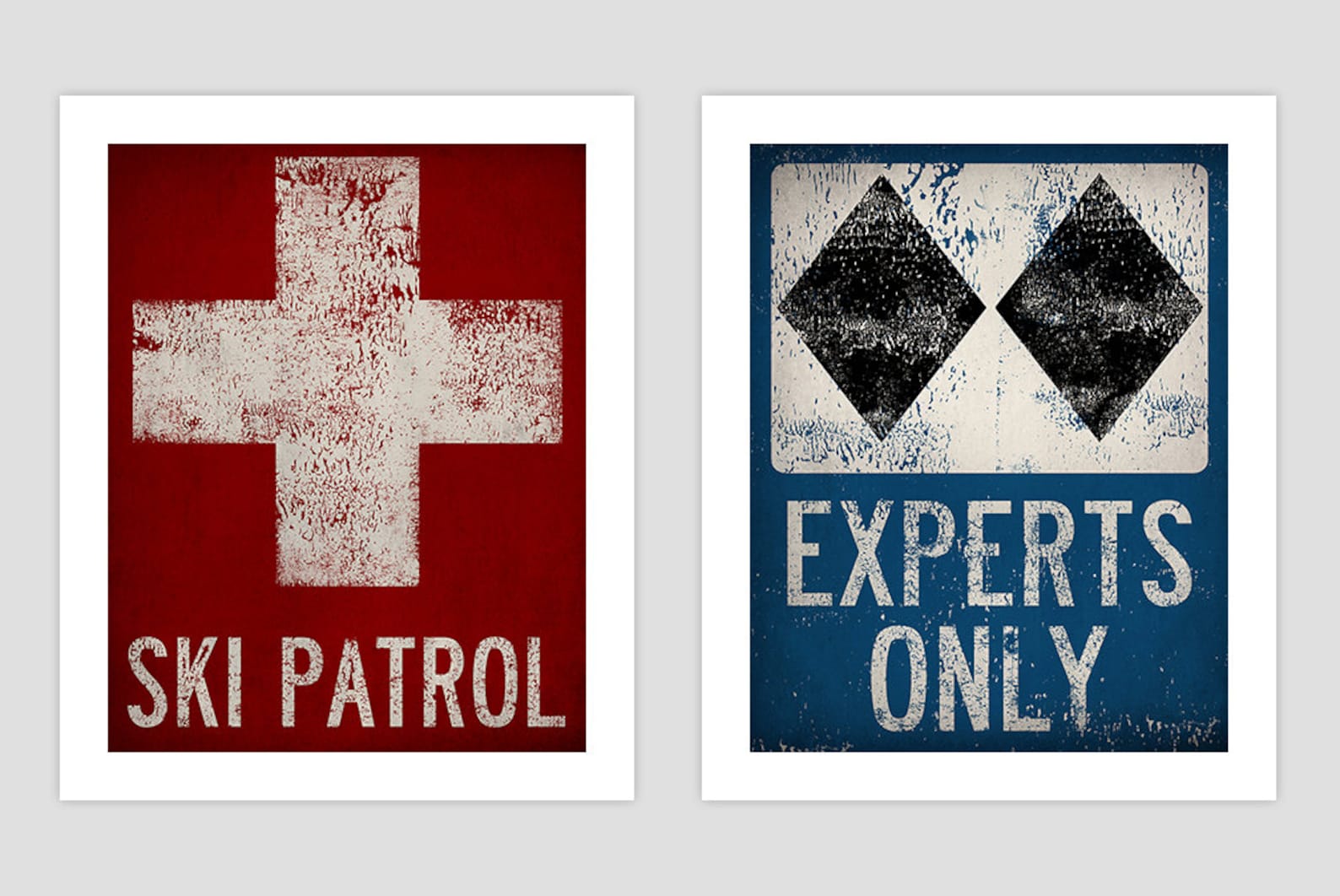 Ski Art Ski Sign Experts Only Ski Skier Wall Art Double - Etsy