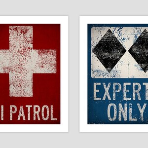 Ski Art, Ski Sign, Experts Only, Ski, Skier, Wall Art, Double Black ...
