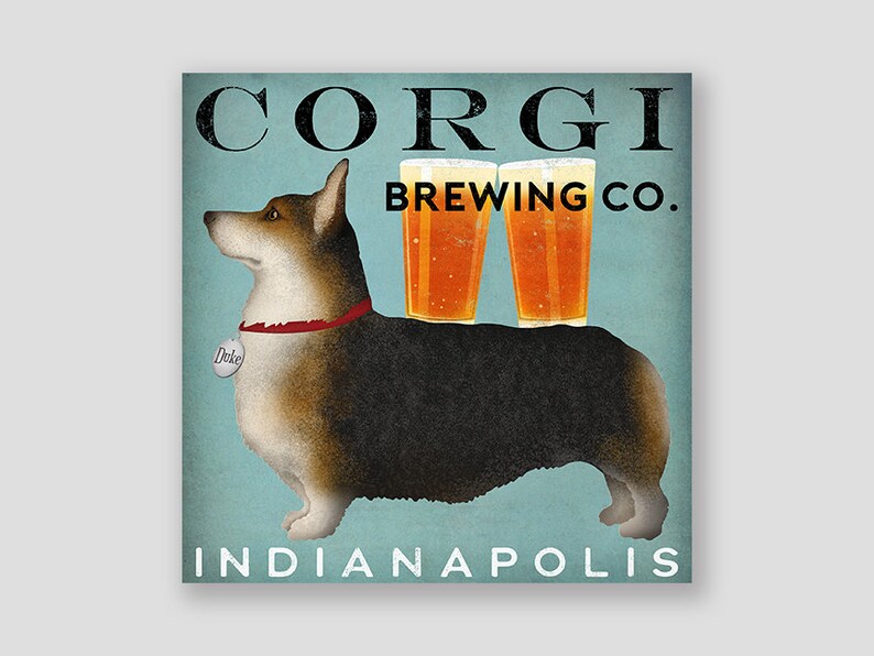 FREE CUSTOMIZATION Double Corgi Brewing Company Beer Sign | Etsy