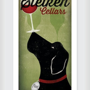 CUSTOM Personalized Black Brown Yellow Dog Labrador Cellars Vineyard ...