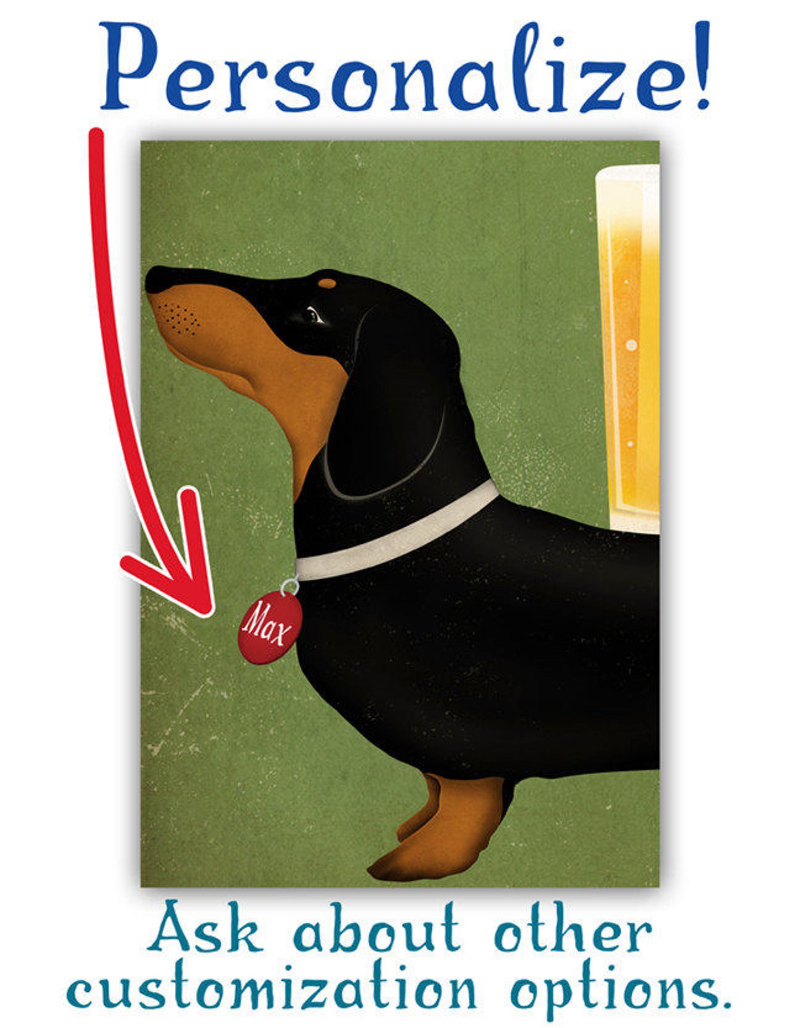 Custom DOUBLE DACHSHUND Wiener Dog Wine Vineyard Winery - Etsy