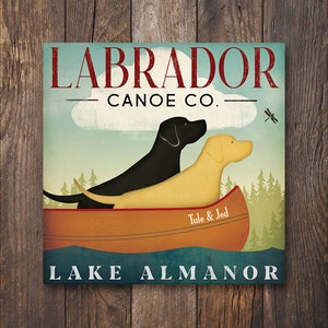 Custom Personalized Double Dog Labrador Canoe Company - Etsy