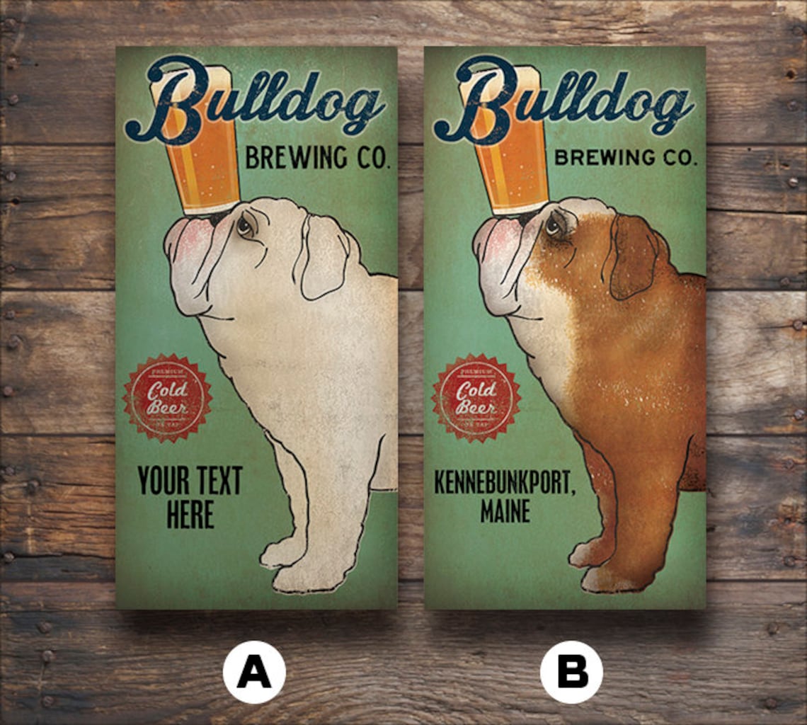 BULLDOG Custom Bulldog Brewing Company Graphic Art - Etsy