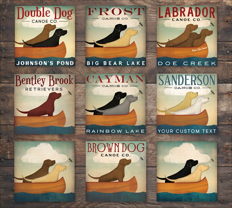 CANOE RIDE Brown Dog Labrador Lab Print or Canvas SIGNED by Ryan Fowler ...