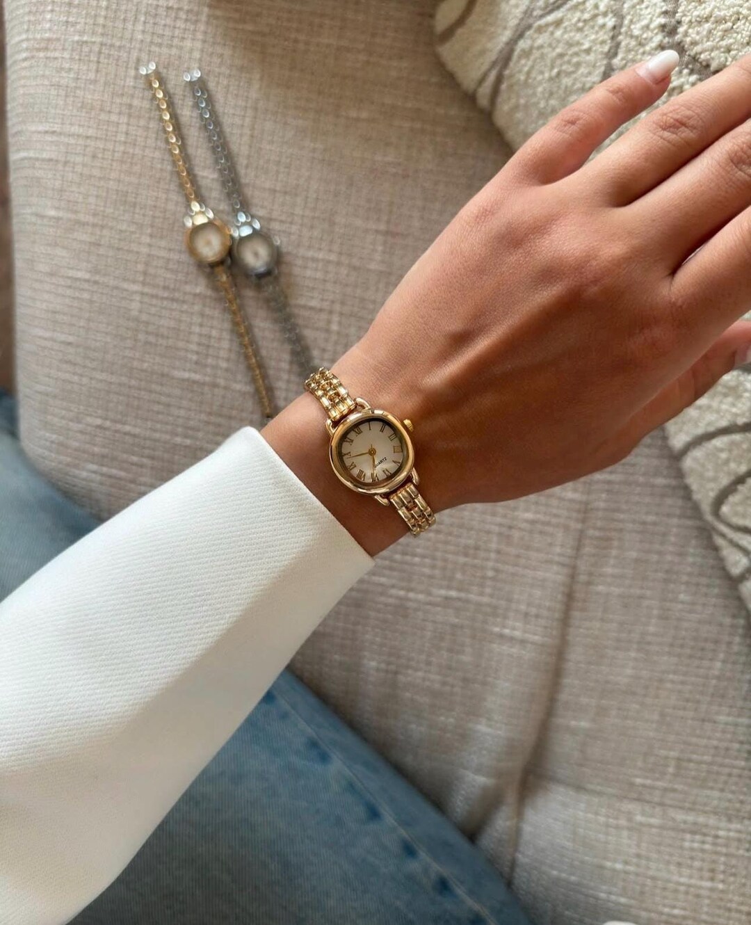 Women Watch, Small Gold Watch, Vintage Style Watch, Minimalist Women ...