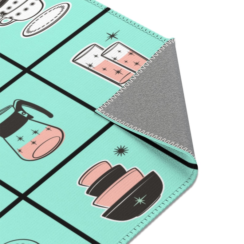 MCM Mid Century Modern Retro Kitchen Rug Vintage 50s Cookware - Etsy