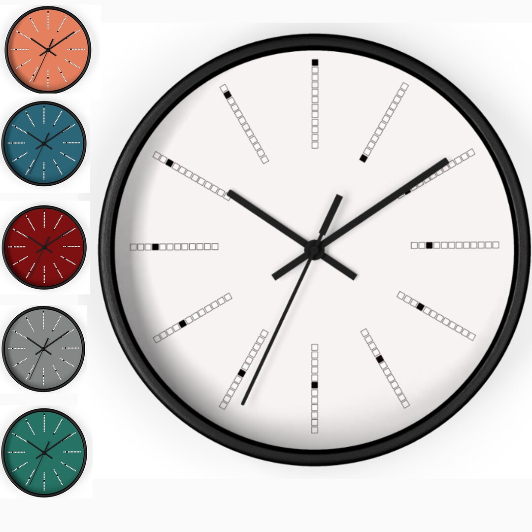 Modern Wall Clock Black & White for Desk Home Office Battery Operated ...