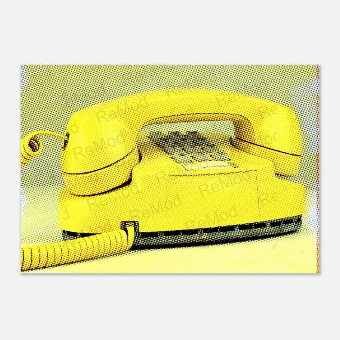 Vintage Princess Phone POP ART Home Office Desk Yellow (2144) Poster ...