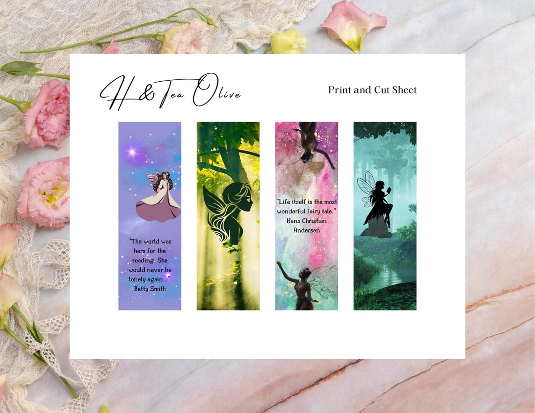 Fairy Printable Bookmarks, Fairytale Whimsical Bookmarks, Digital Fairy ...