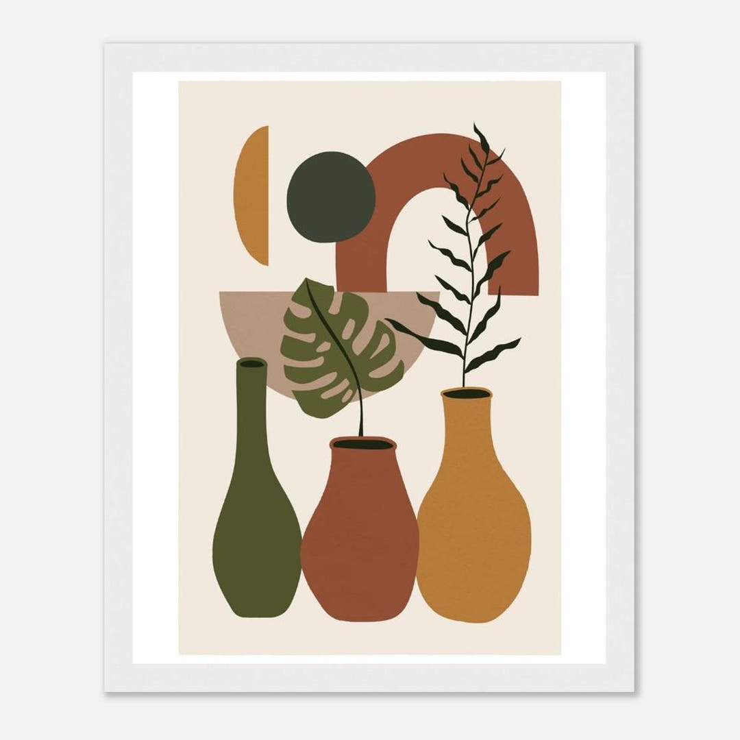 Abstract Vases Print – Modern Design | Minimalist | Nature | Wall Decor ...