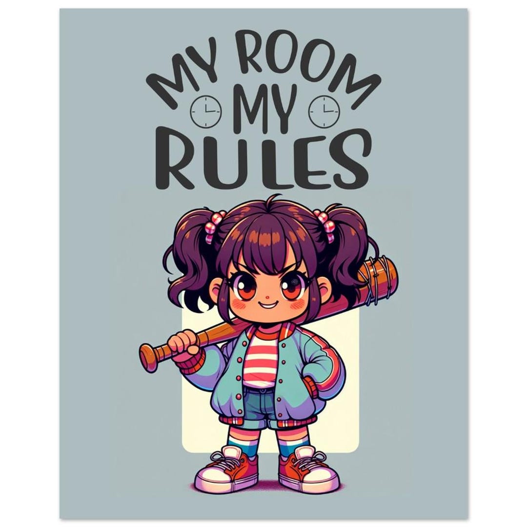 My Room My Rules Poster for Girls – Cheeky Design | Nursery | Statement ...