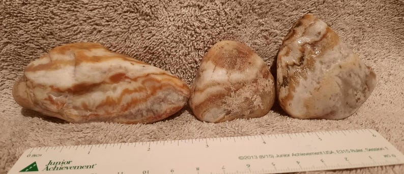 Saffron Prairie Agate Trio; Decorative Rock - Etsy