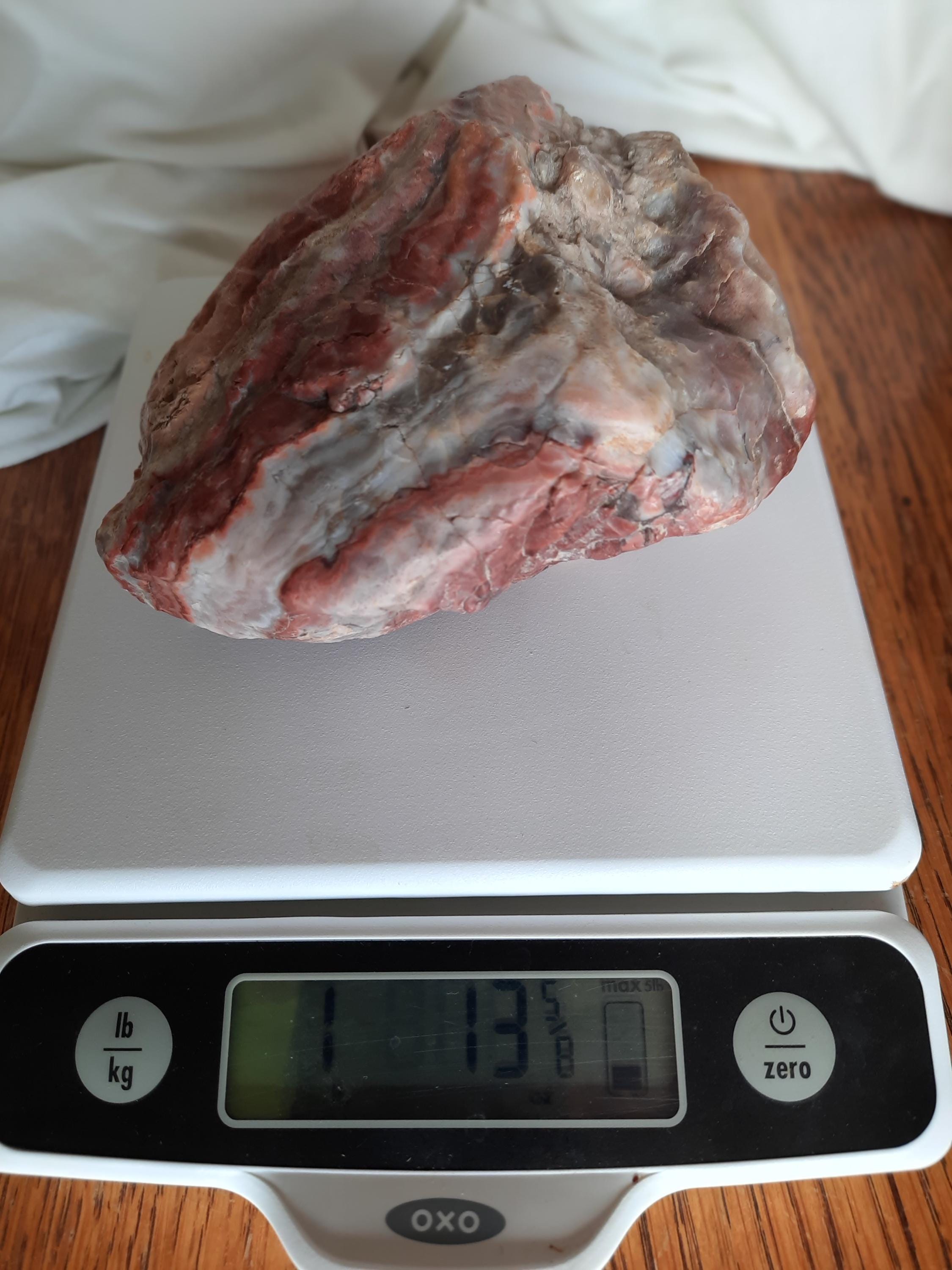 Large and Loud Red, White, and Grey Prairie Agate Decorative Stone ...