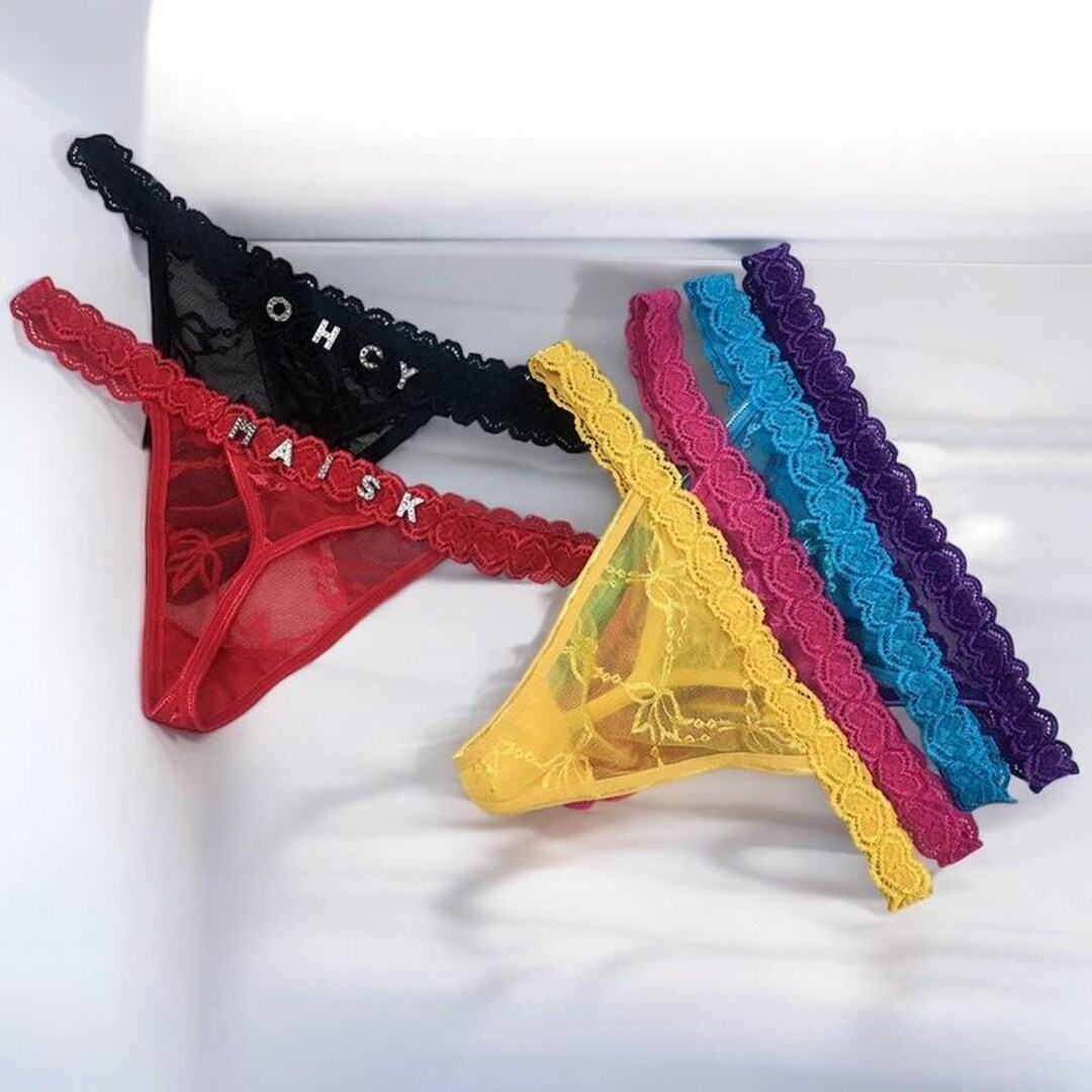 Special Thong G-strings With Gold Letters Name Personalized Thong With ...