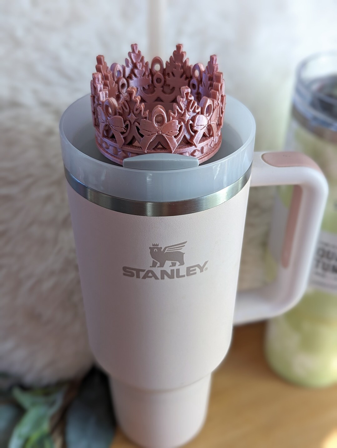 Baby Pink Crown With Bows Stanley Topper, for Stanley Tumbler ...
