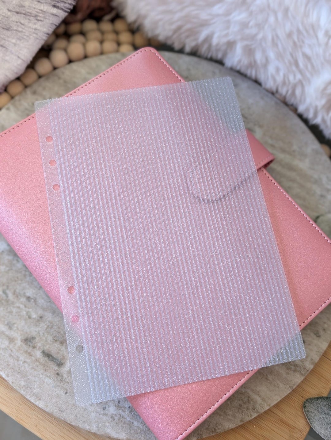 Fluted Dashboard Glitter Light Blue Frosted Design Decor for Planner ...