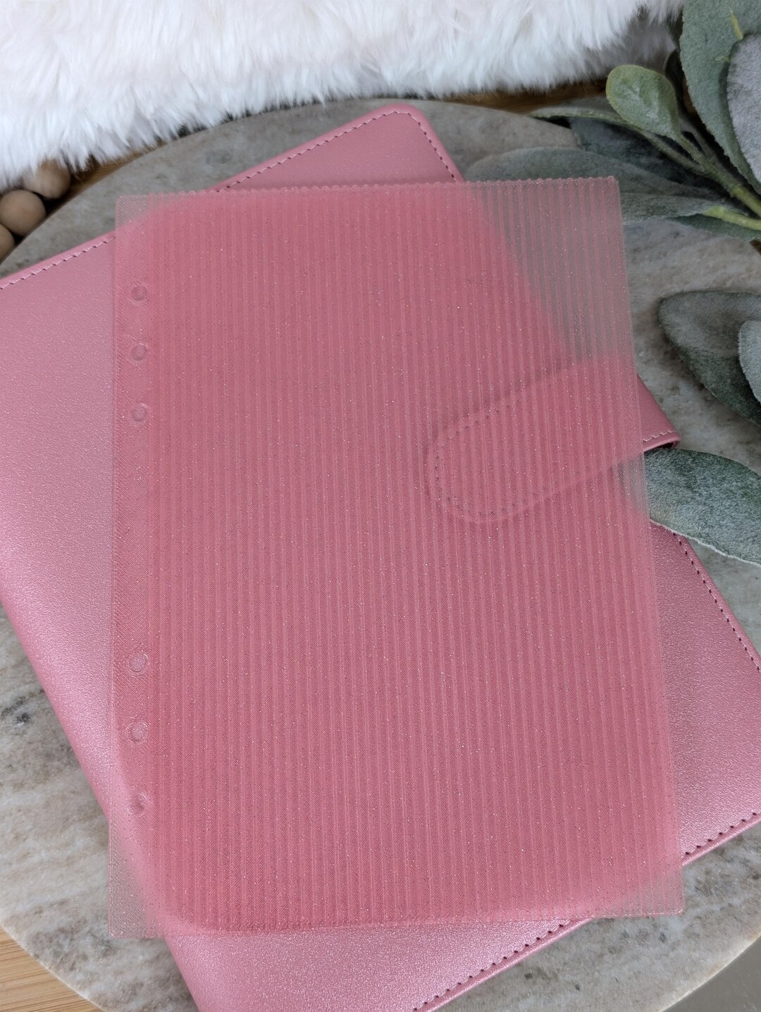 Fluted Dashboard Glitter Pink Frosted Design Decor for Planner Insert ...