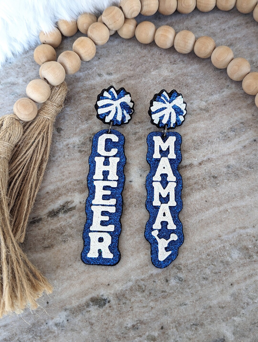 Cheer Mama Earrings, Cheer Coach for Game Day School Team Spirit ...