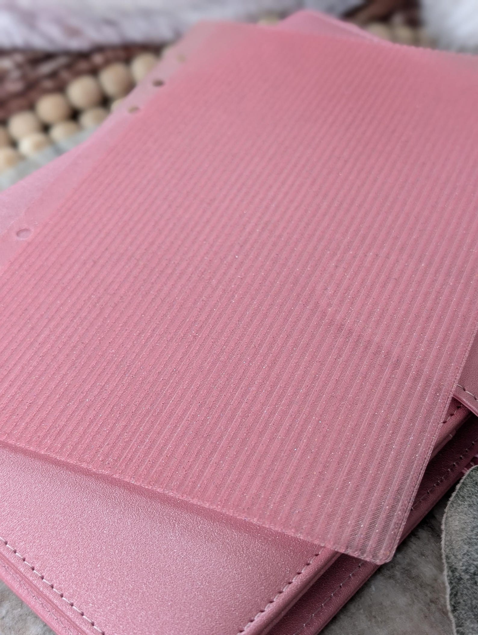 Fluted Dashboard Glitter Pink Frosted Design Decor for Planner Insert ...
