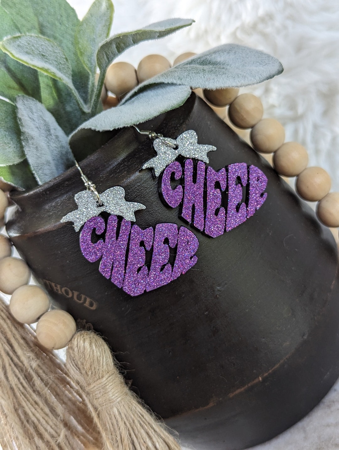 Cheer Earrings, Football Game Day Dangles, School Cheerleader Team ...