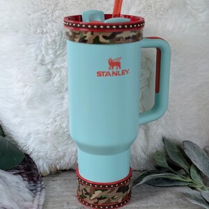 Studded Camo Tumbler Boot or Bangle Hand Painted for Stanley Tumbler ...