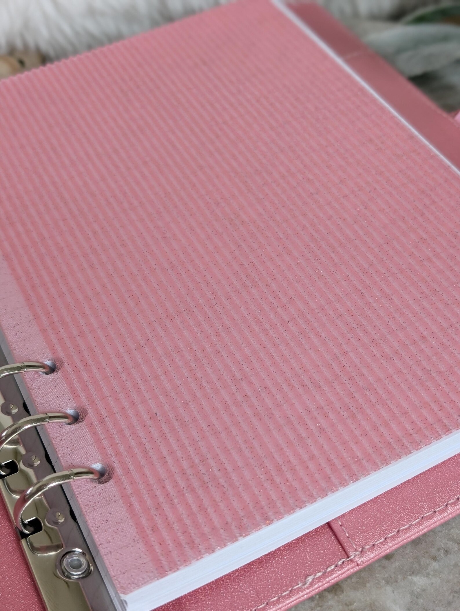 Fluted Dashboard Glitter Pink Frosted Design Decor for Planner Insert ...