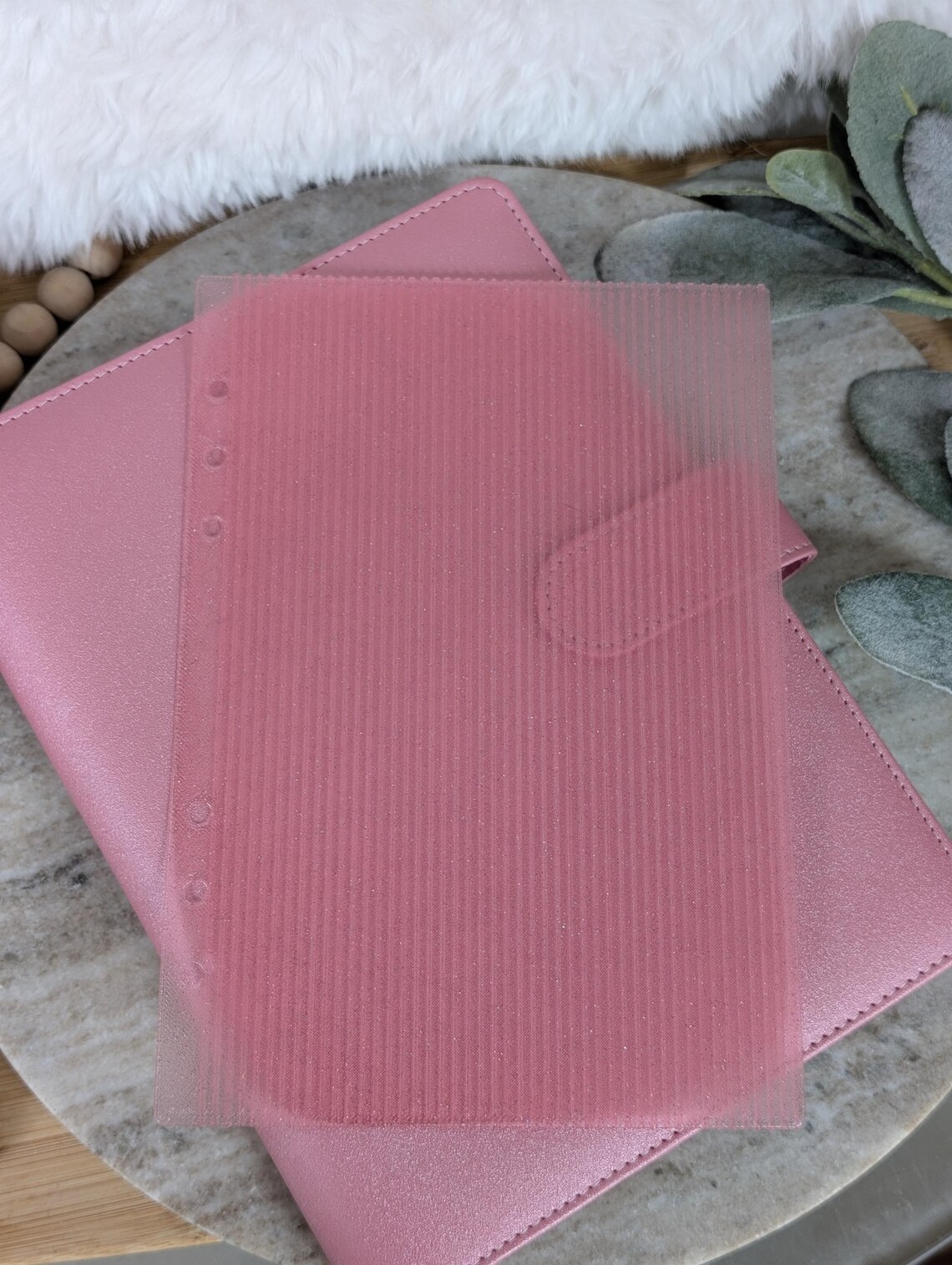 Fluted Dashboard Glitter Pink Frosted Design Decor for Planner Insert ...