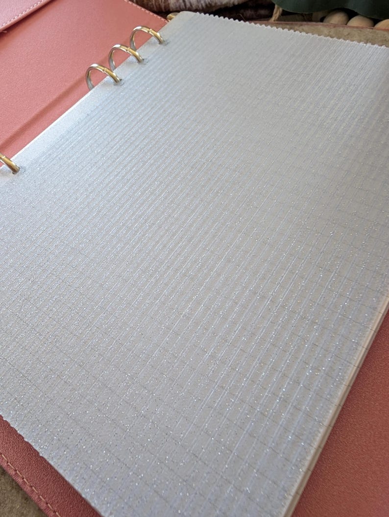 Fluted Dashboard Glitter Light Blue Frosted Design Decor for Planner ...