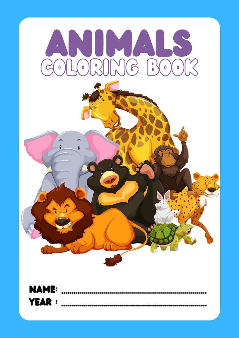 Simple A-Z Animals Coloring Book - Etsy