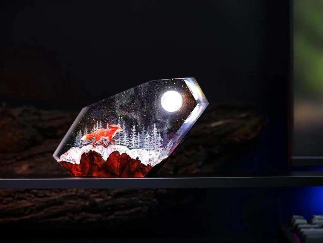 FOX in WINTER Night Light Winter Snowy Forest With Walking Red Fox ...