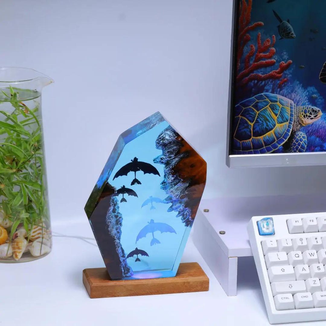 Train Your Dragon Epoxy Resin Lamp Night, Home Decor Boho Birthday ...