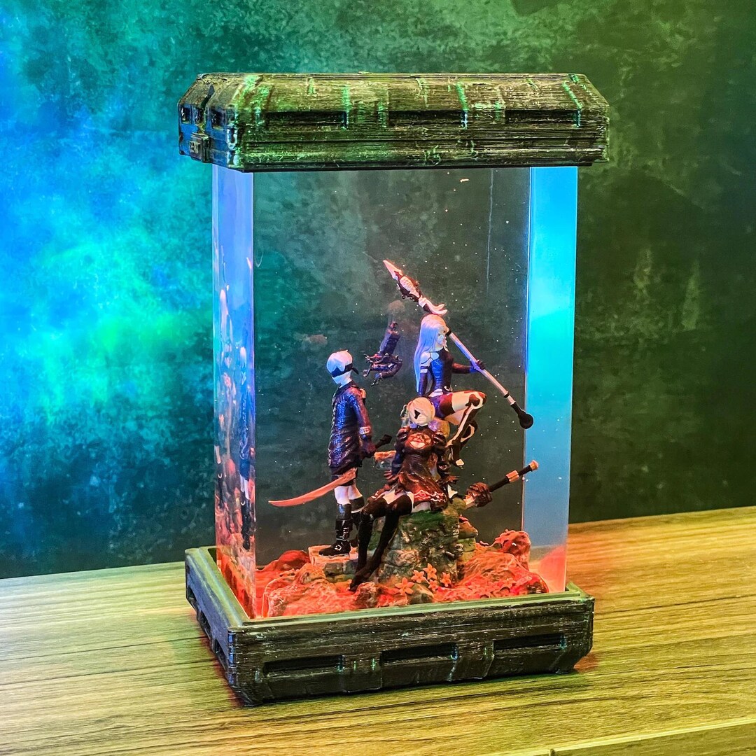 Nier Automata Epoxy Resin Lamp, Resin Art, Night Light Custom Epoxy ...