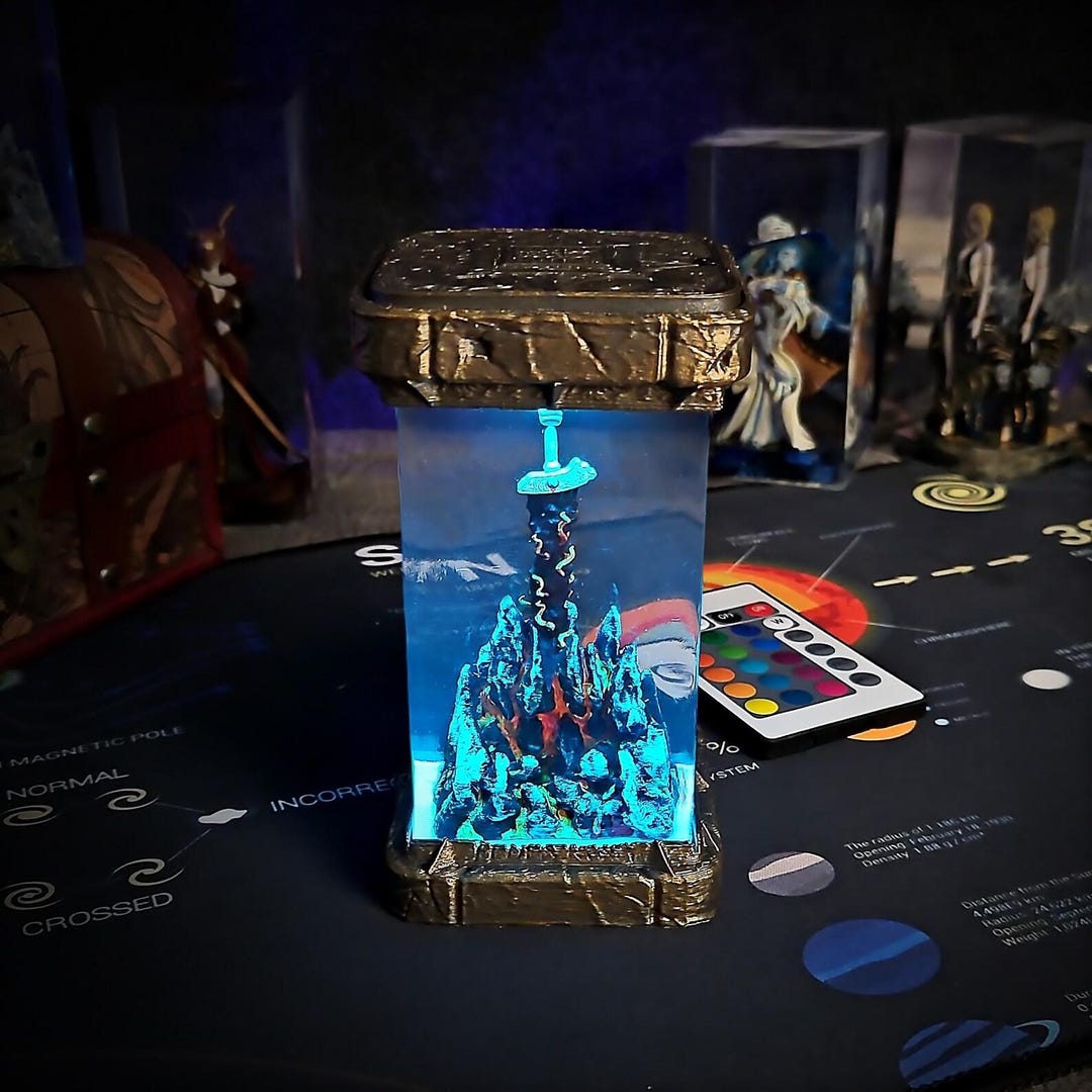 Maliketh's Black Blade Sword Custom Epoxy Resin Art Lamp, Nigh Light ...