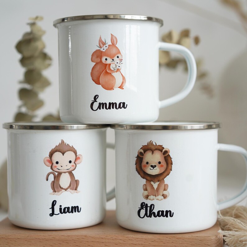 Emaille Becher Personalisiert · Kinder Becher Mit Namen · Baby Erstes ...