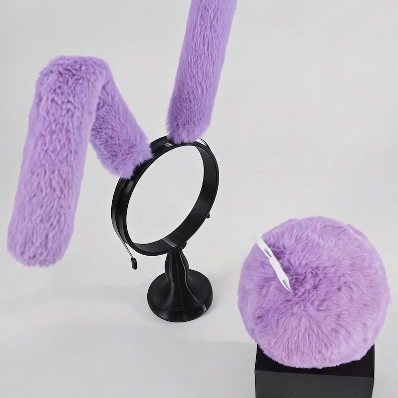 Purple Faux Fur Bunny Ears Headband, Jax Cosplay Accessory, Posable ...