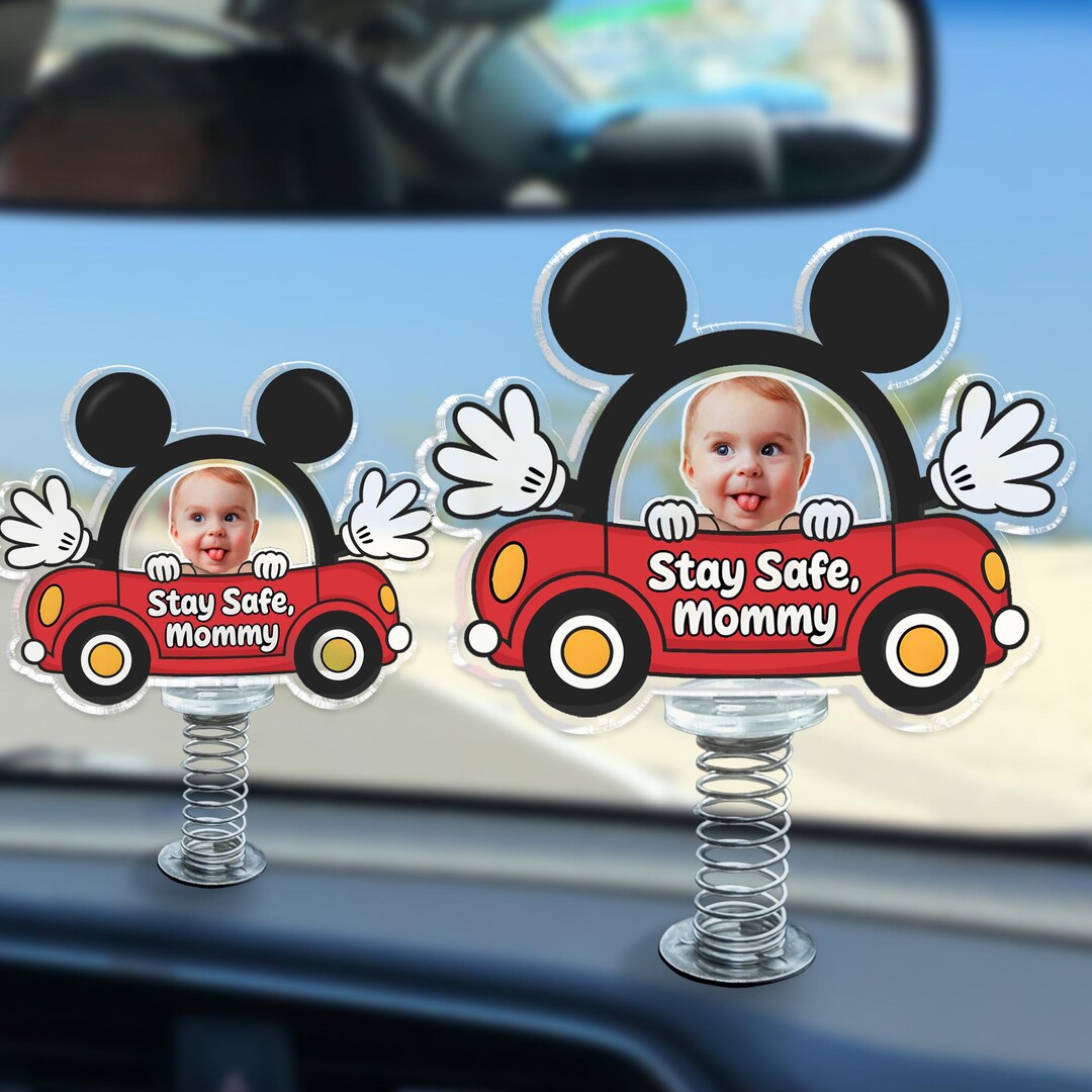 Mickey-inspired Drive Safe Reminder Car Visor Clip – Custom Baby Photo ...