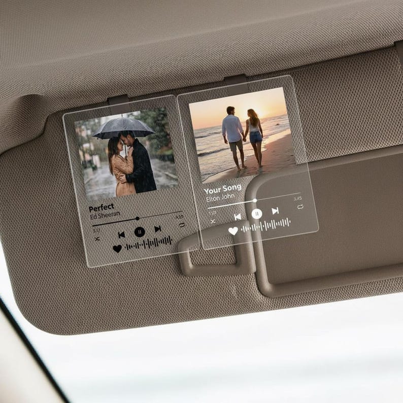 Personalized Spotify Song Photo Car Visor Clip, Couple Music Photo Gift ...