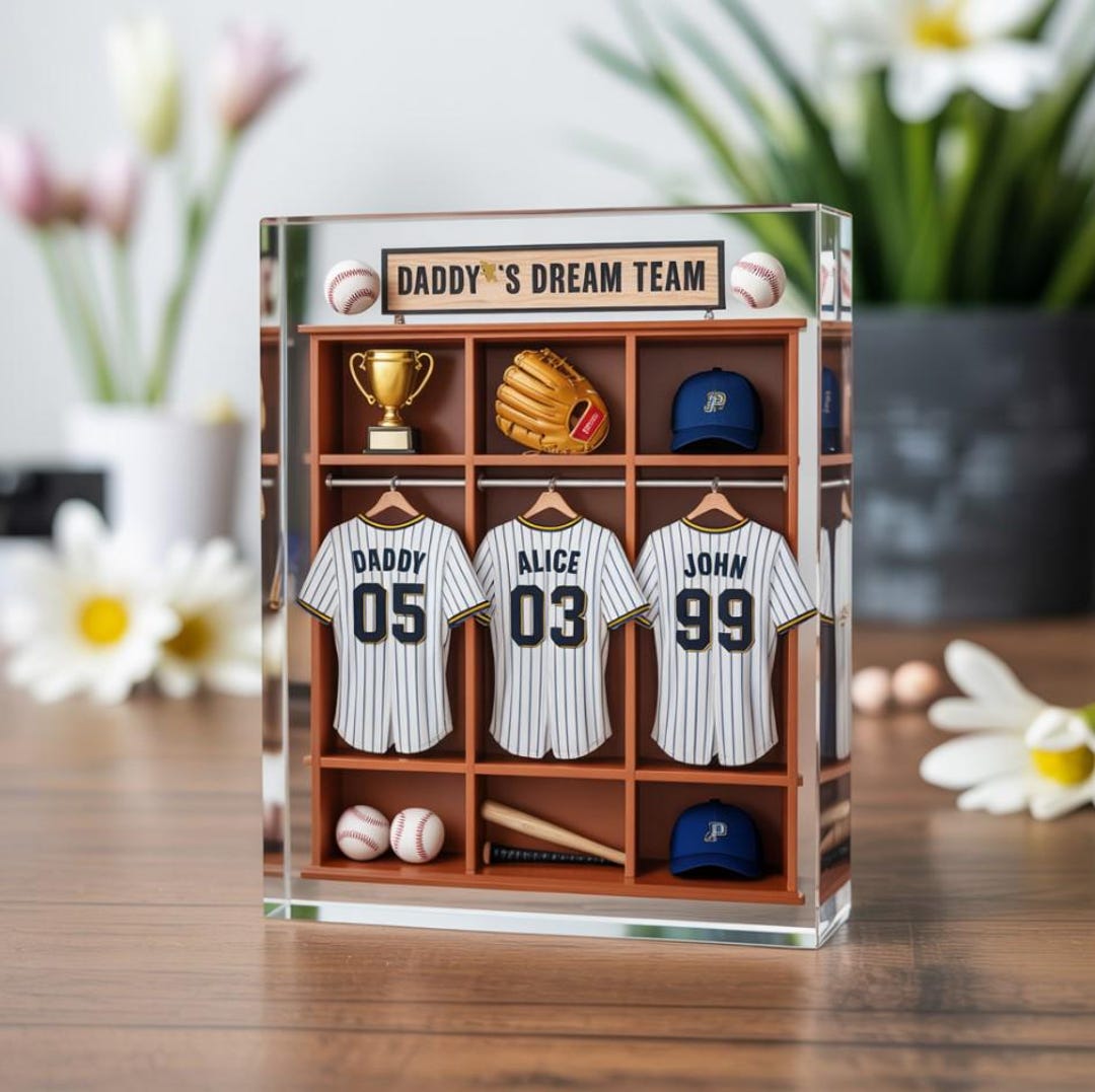 Personalized Daddy's Dream Team Baseball Jersey Plaque, Custom Name and ...