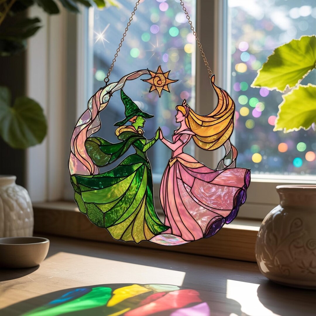Elphaba and Glinda Acrylic Suncatcher Ornament, Wicked Musical Window ...