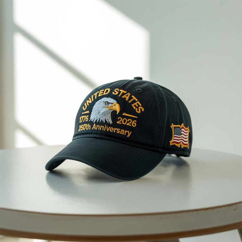 Embroidered USA 250th Anniversary Cap, American Eagle Cap, Patriotic ...