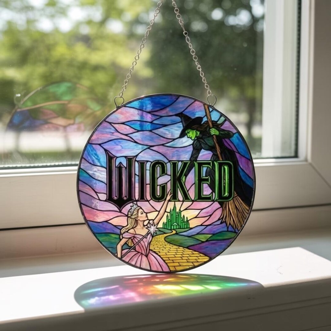 Wicked Musical Elphaba & Glinda Stained Glass Suncatcher, Trendy ...