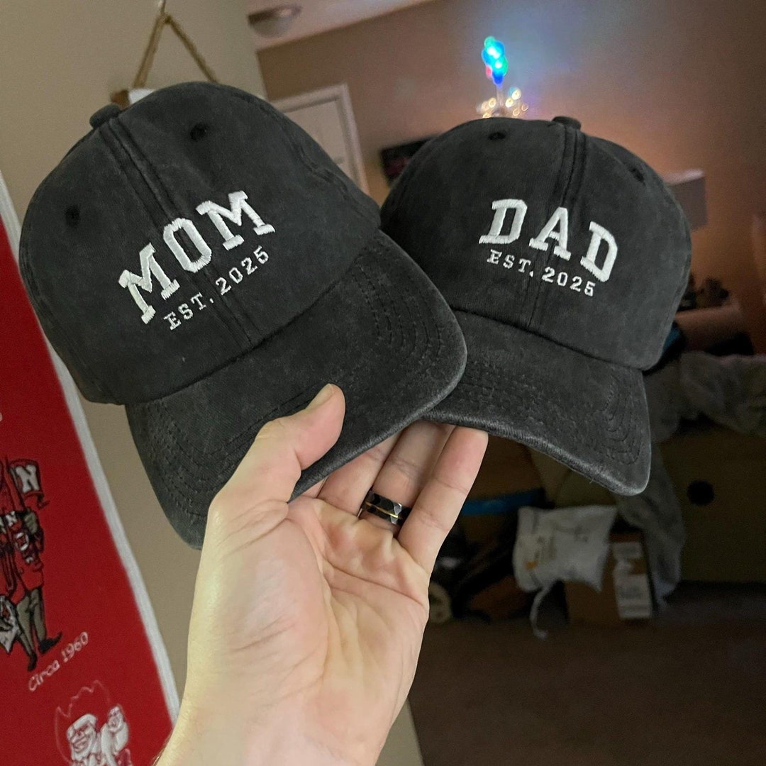 Personalized Mom & Dad Hats, Custom Embroidered Cap, Dad Cap With Date ...