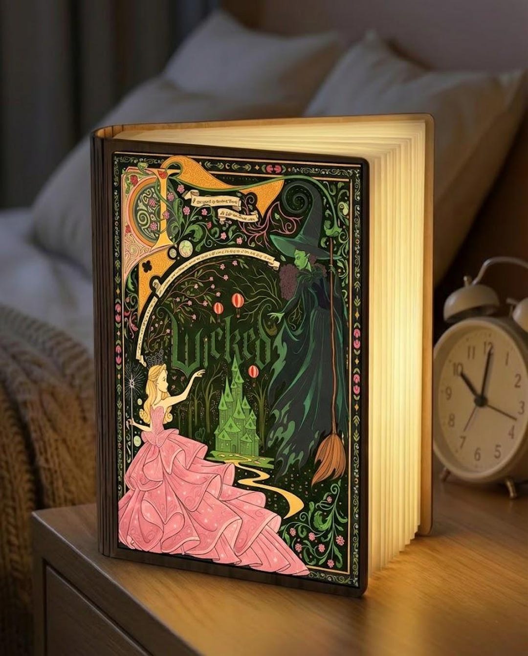 Wicked Book Lamp, Glinda and Elphaba Fantasy Scene, Wicked Musical ...