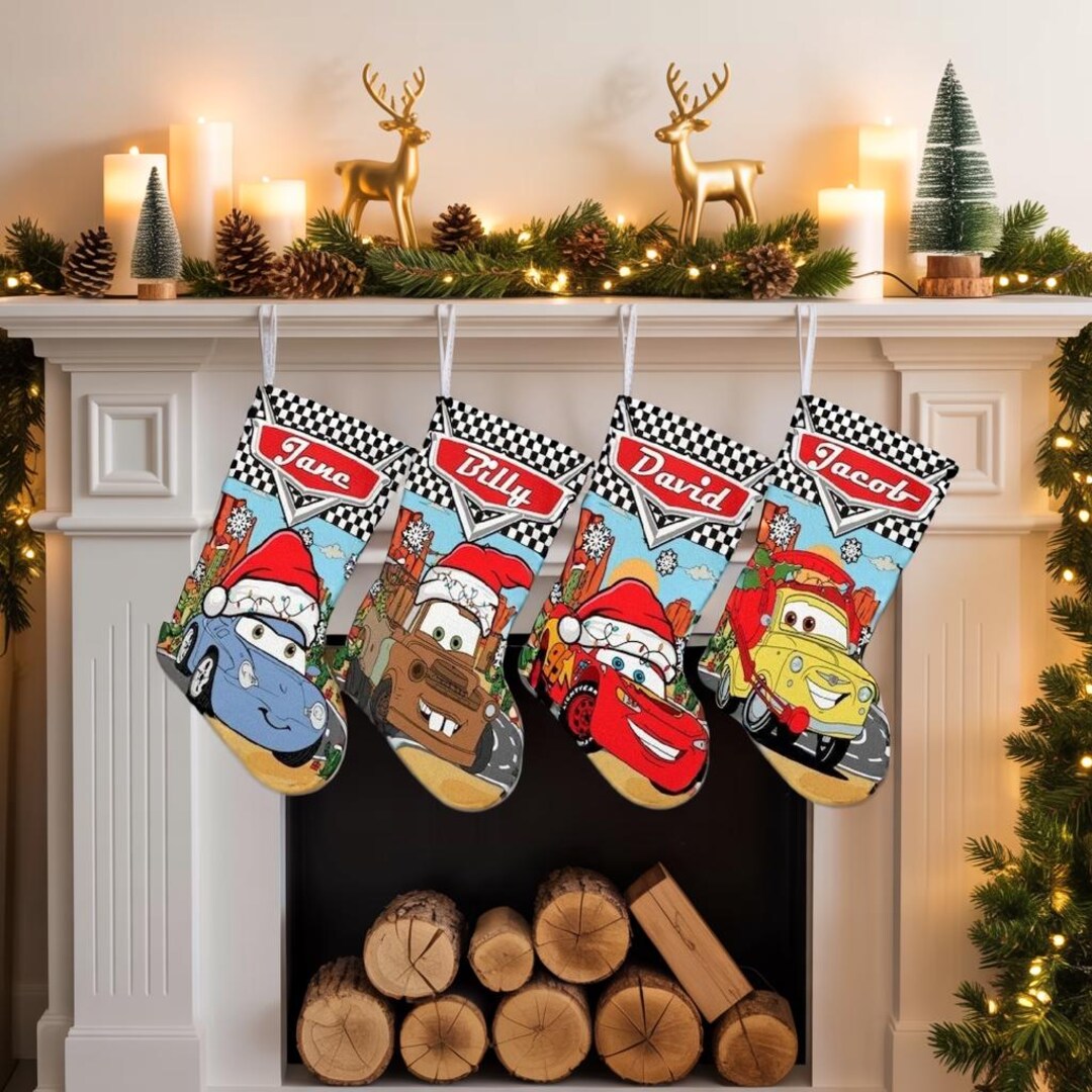 Personalized Disney Cars Christmas Stocking, Lightning Mcqueen Mater ...