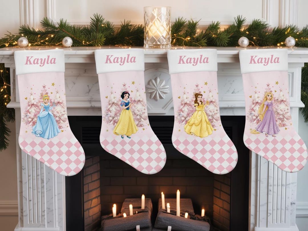 Personalized Disney Princess Christmas Stocking, Cinderella Belle ...