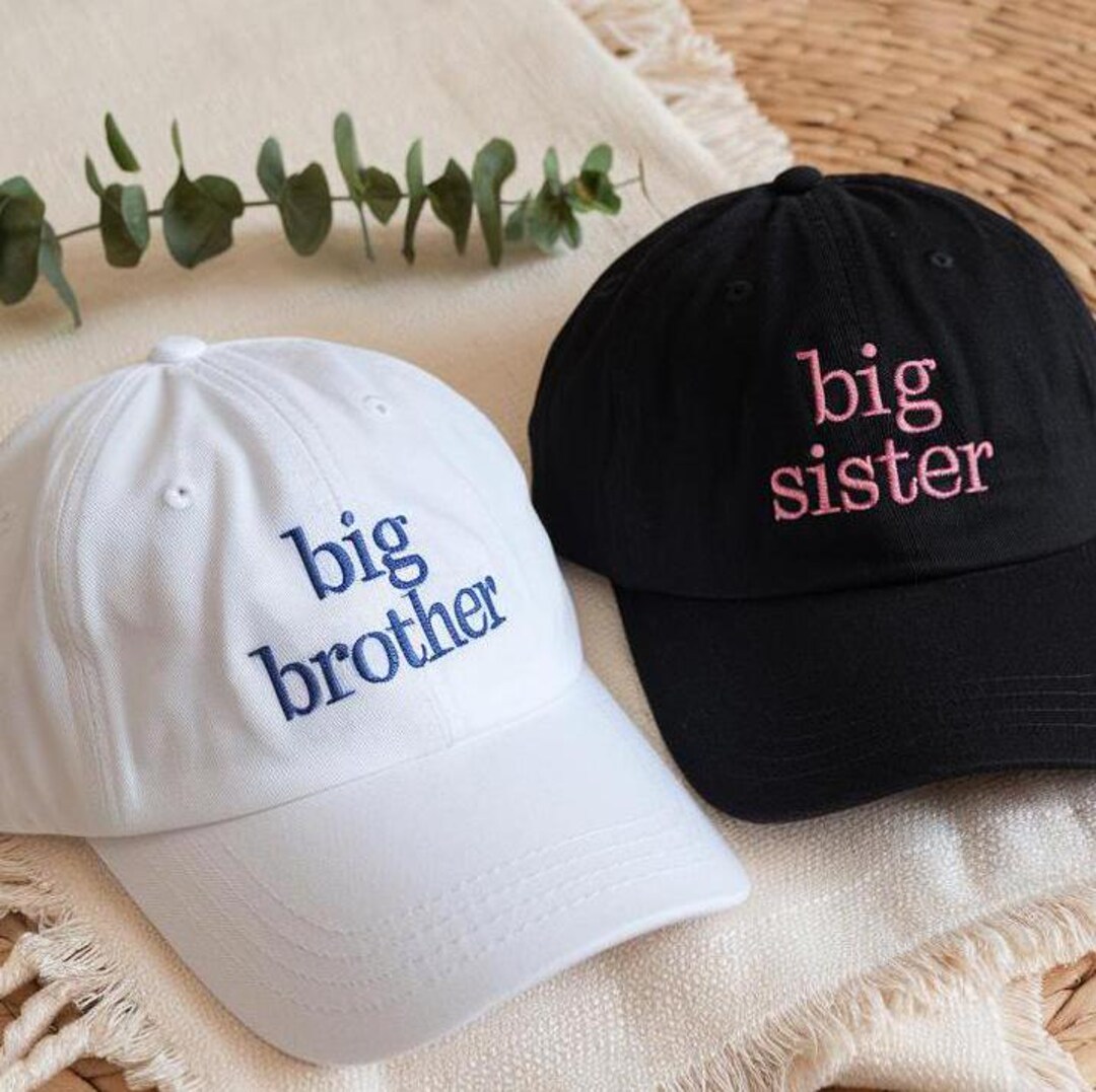 Embroidered Big Brother & Big Sister Hats, Big Bro Embroidered Hat ...