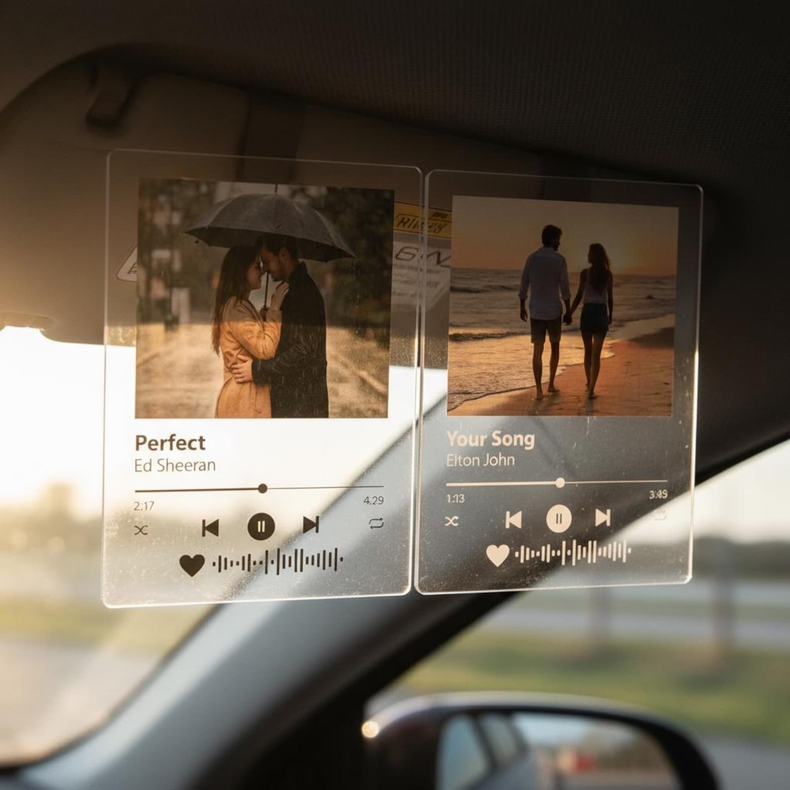 Personalized Spotify Song Photo Car Visor Clip, Couple Music Photo Gift ...
