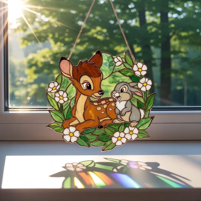 Disney Bambi Thumper Suncatcher, Bambi Deer Acrylic Suncatcher ...